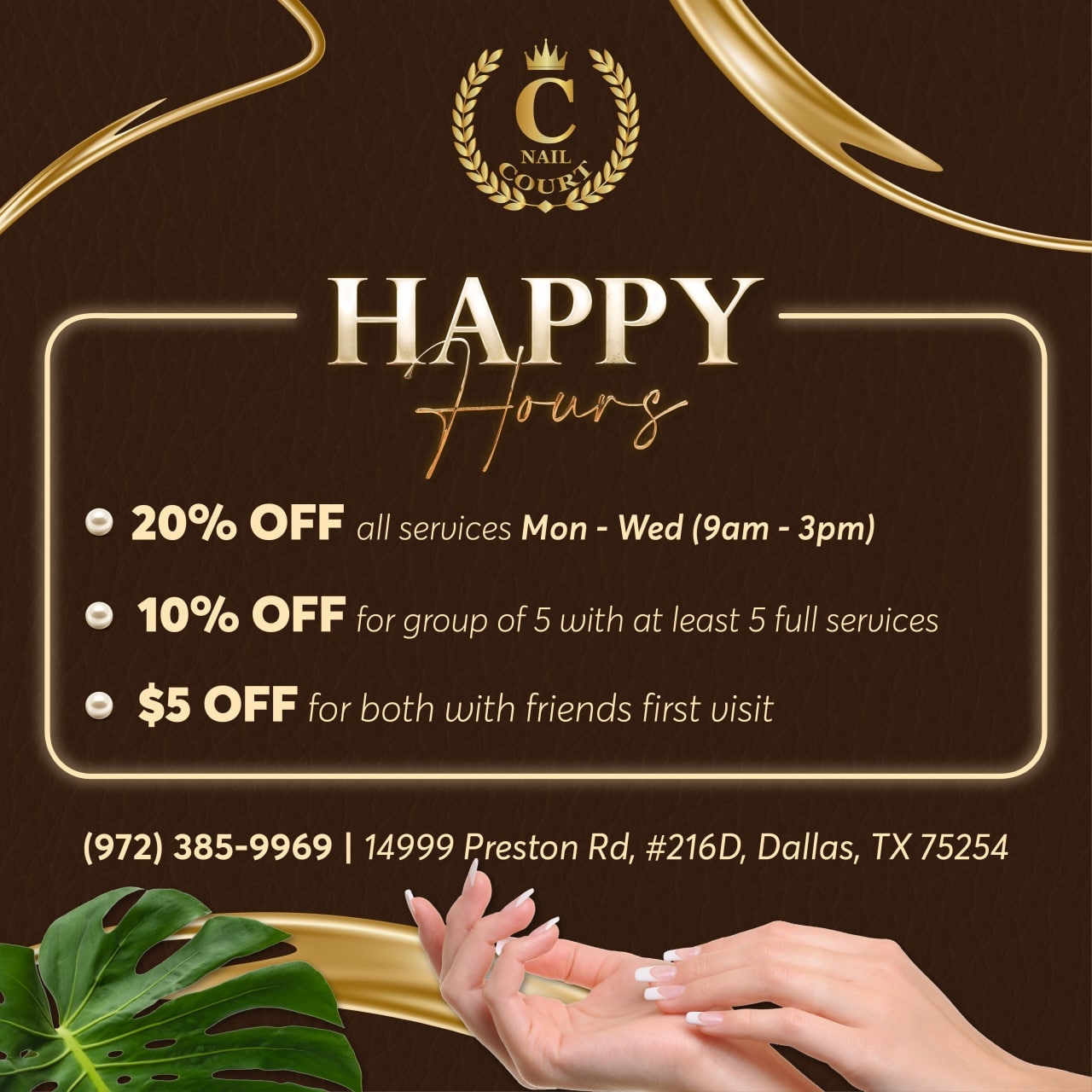 Nail Court – 14999 Preston Rd, #216D, Dallas, TX 75254